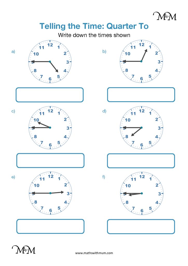 Telling Time (Analogue Clock): Quarter to the Hour - Maths with Mum