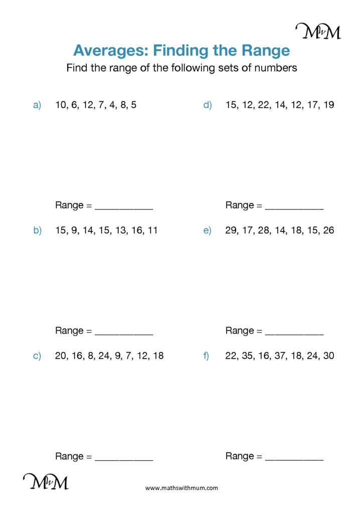 Finding the Range - Maths with Mum