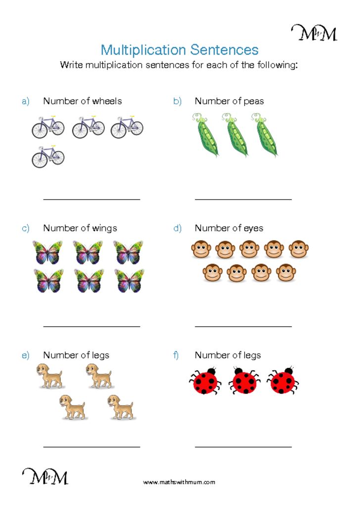 Multiplication Sentences Maths With Mum