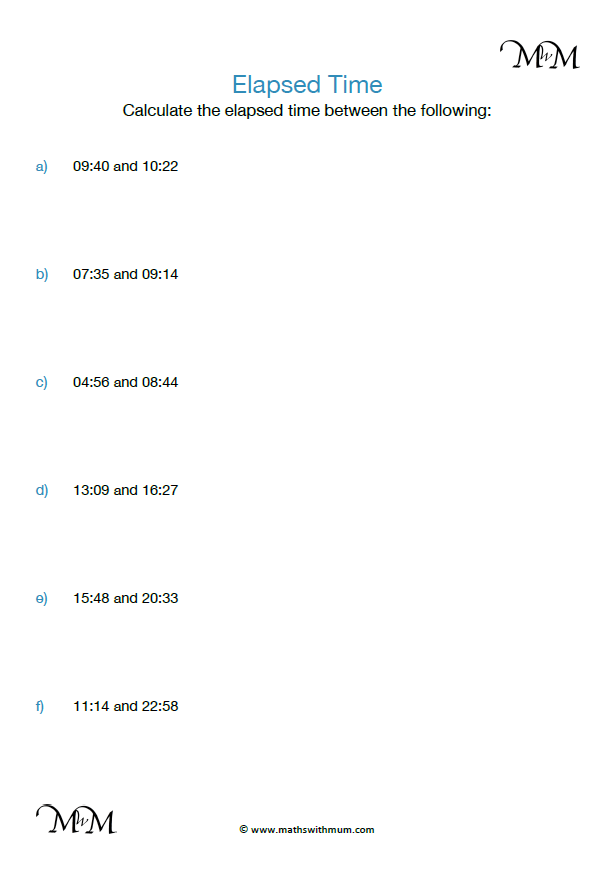 How To Calculate Elapsed Time Maths With Mum