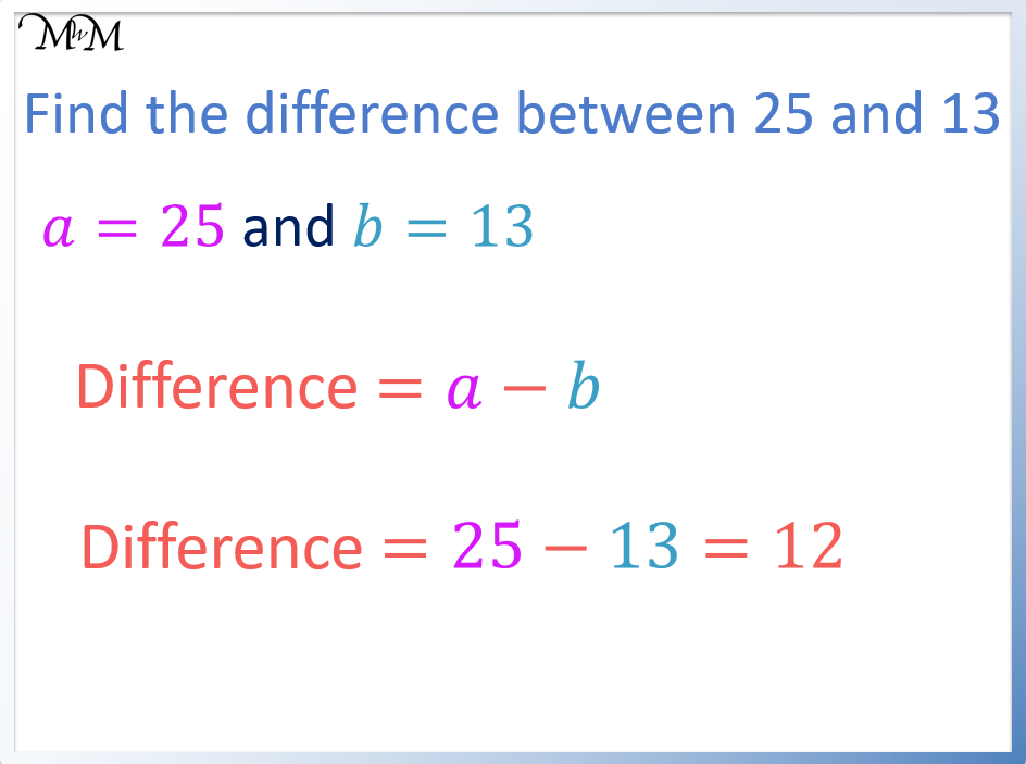 How To Find The Difference Between Two Numbers Maths With Mum